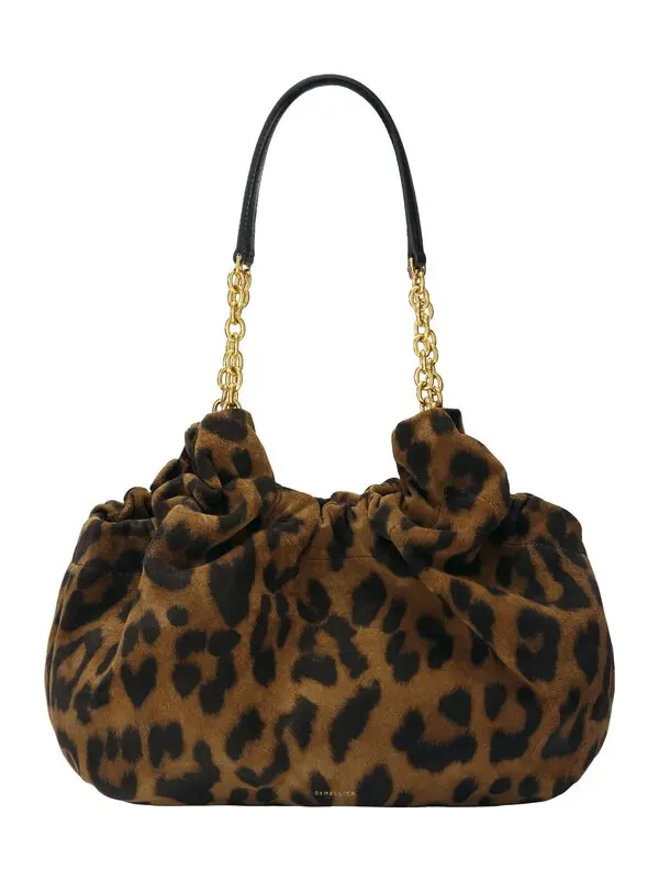 DEMELLIER Miami Bag - Leopard-effect Suede & Black Smooth