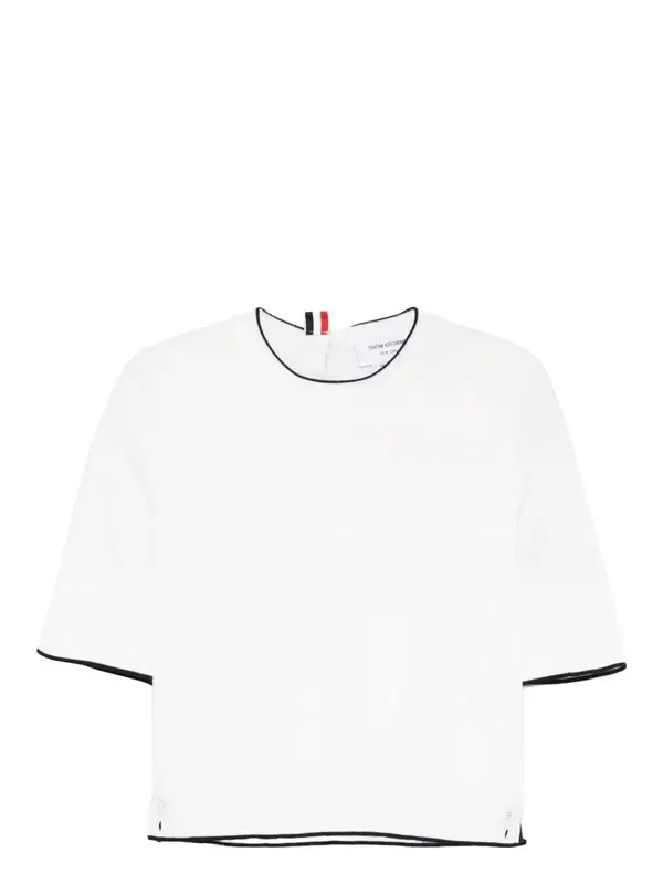 Thom Browne 4-bar Stripe Cotton T-shirt - White