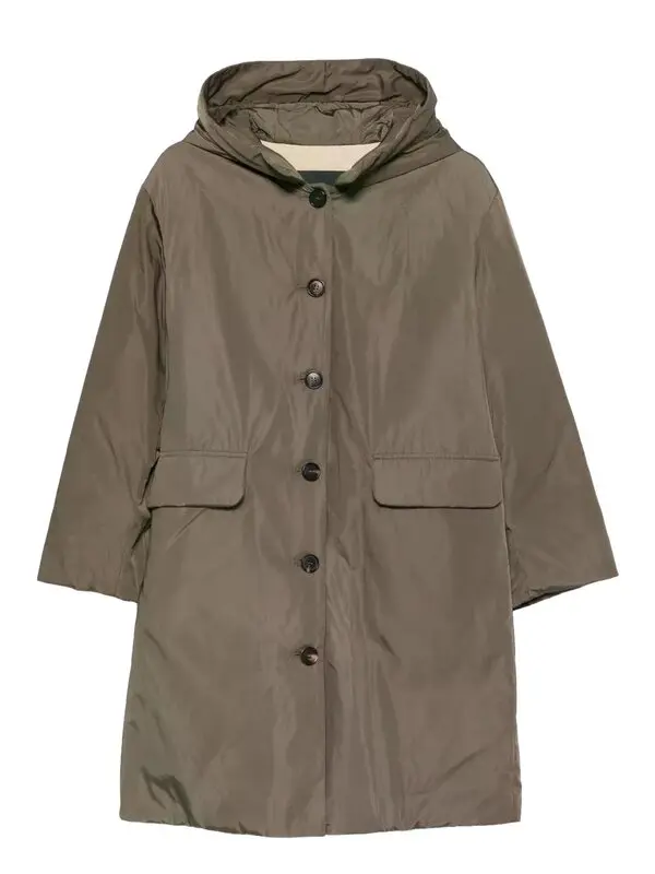 ROSSO 35 Hooded Button Coat - Neutrals