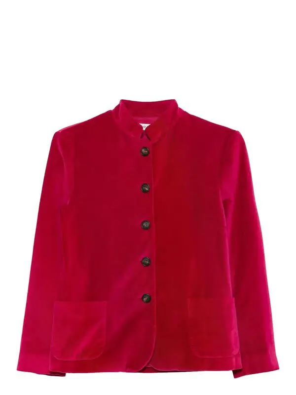 ROSSO 35 Velvet Patch-pocket Jacket - Pink
