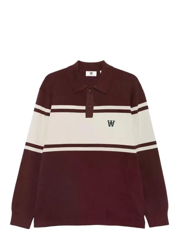 Wood Wood Wwcurt Striped Long-sleeve Polo Shirt - Brown