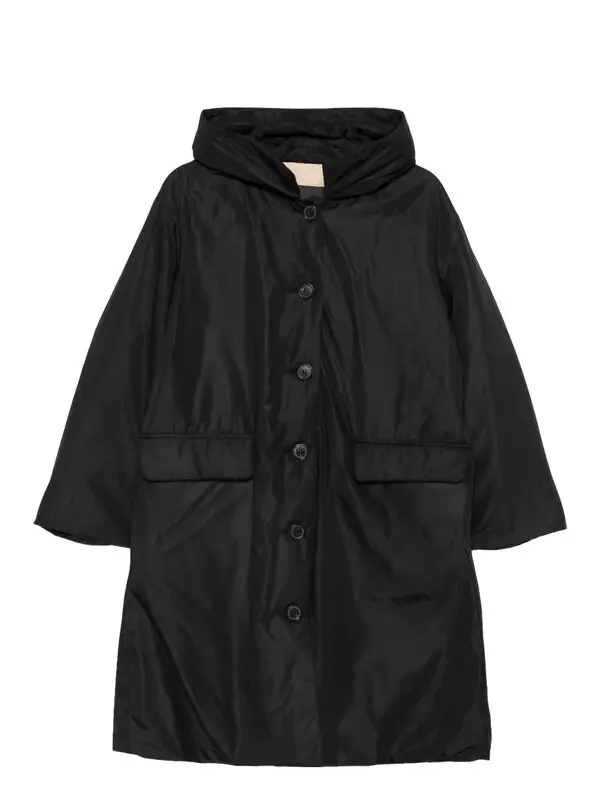 ROSSO 35 Hooded Button Coat - Black