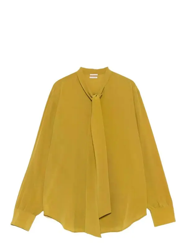 Massimo Alba Sheila Neck-tie Blouse - Green