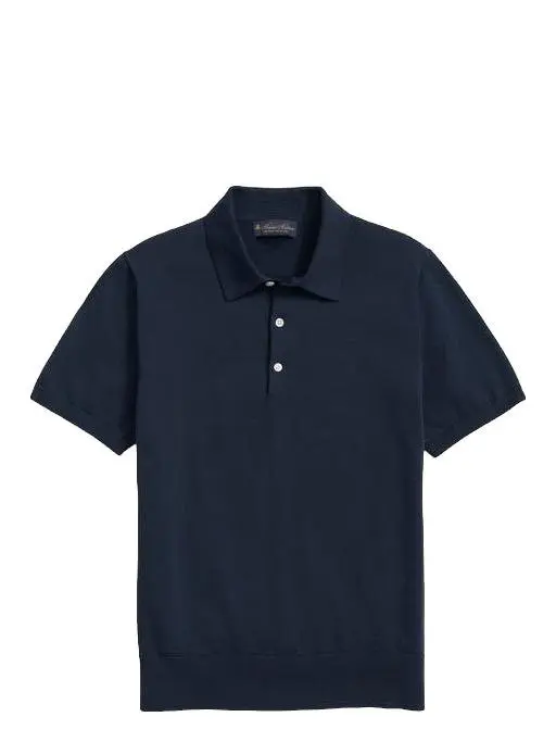 Brooks Brothers Supima® Cotton Polo Sweater - Navy Blazer