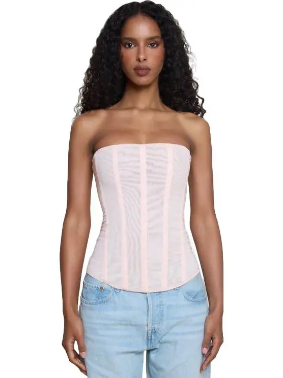 LEAU Muse Mesh Corset Top - Pink