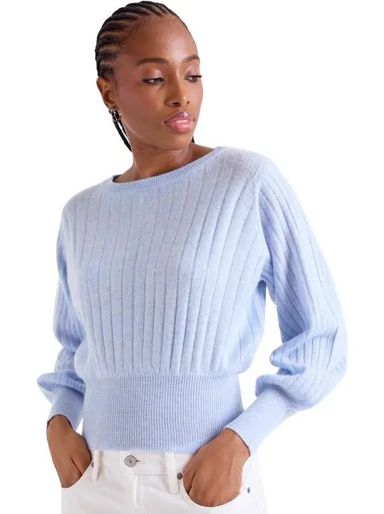 1982 Rosa Ribbed 100% Cashmere Sweater - Azure