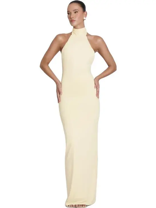 LEAU Alaïa Drape Maxi Dress - Butter Yellow