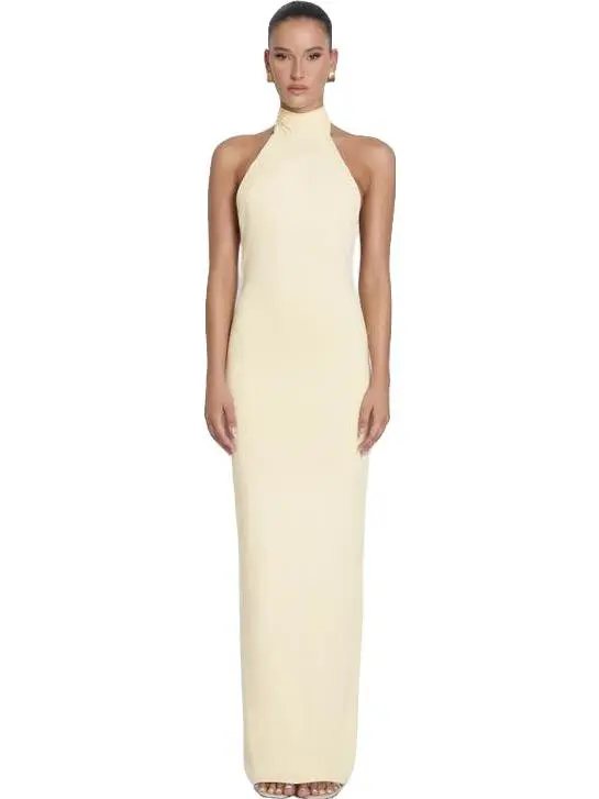 LEAU Alaïa Drape Maxi Dress - Butter Yellow
