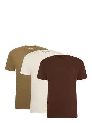 EPIC FITS Crew Neck T-shirts - Tan/ Cream/ Chocolate Brown