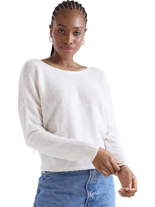 1982 Leyla Low Back Cashmere Sweater - Natural White
