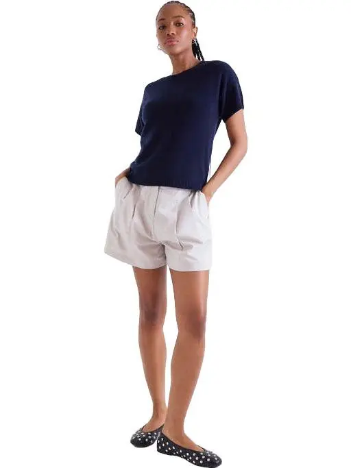 1982 Esme Short Sleeve Cashmere Top - Navy
