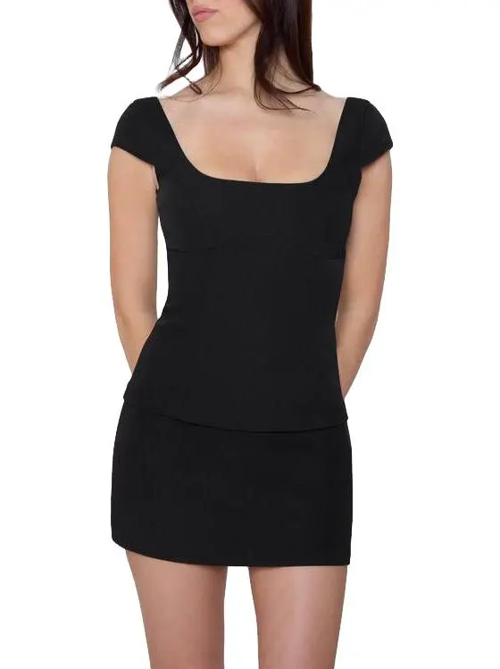 LEAU Column Micro Mini Skirt - Black