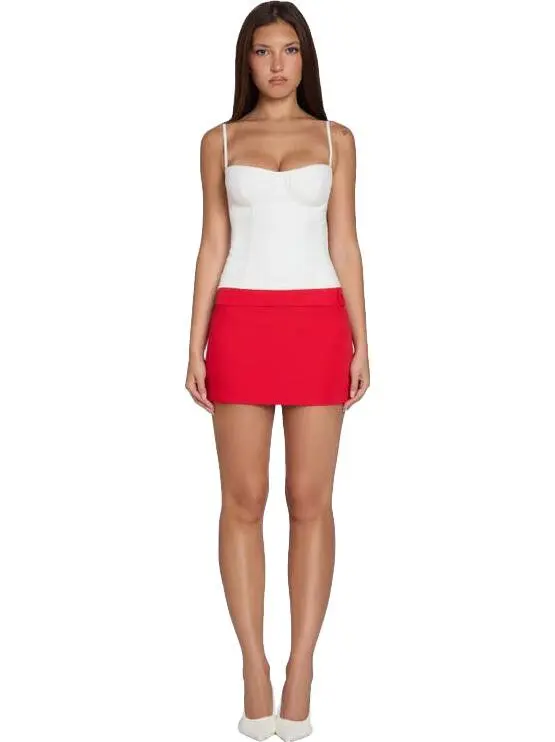 LEAU Column Micro Mini Skirt - Red