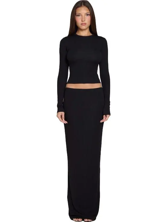 LEAU Jersey Maxi Skirt - Black
