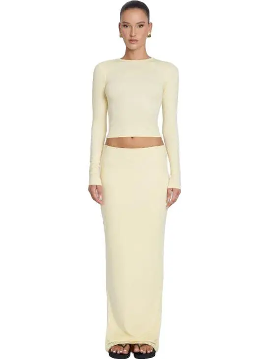 LEAU Jersey Maxi Skirt - Butter Yellow