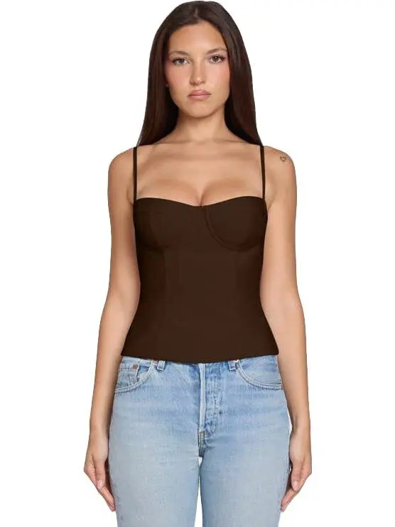 LEAU Bali Bustier Corset Top - Brown