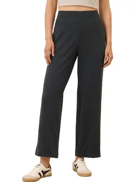 PACT Organic Cotton Pintuck Wide Leg Pants - Charcoal Heather