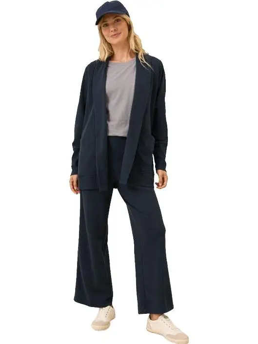 PACT Organic Cotton Pintuck Wide Leg Pants - Midnight Blue