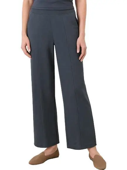 PACT Organic Cotton Pintuck Wide Leg Pants - Steel Blue
