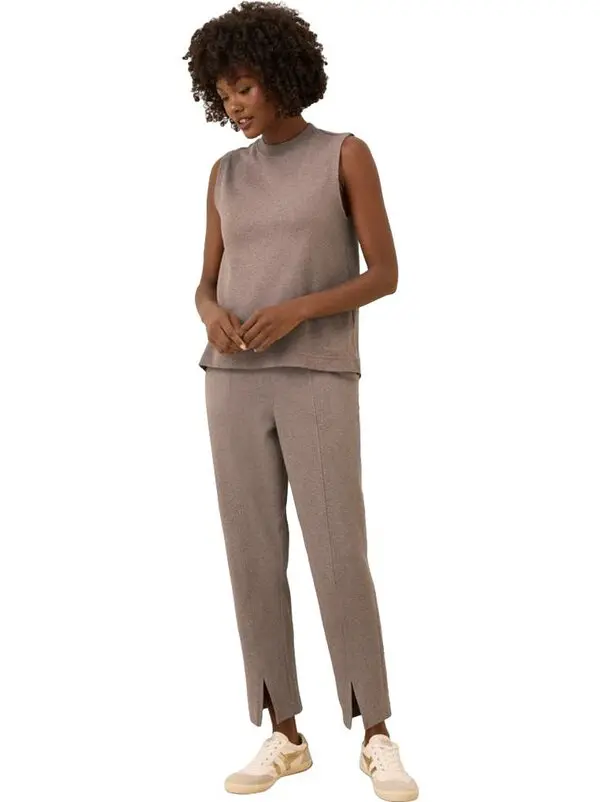 PACT Organic Cotton Tapered Leg Pants - Deep Taupe Heather