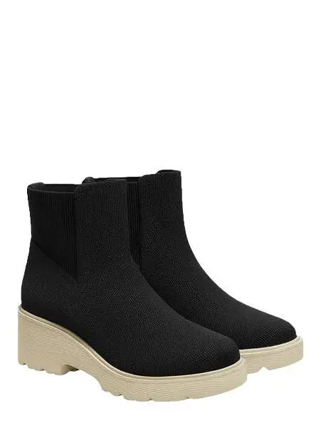 Vivaia Round-toe Platform Boots - Black-beige