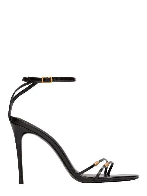 BLACK SUEDE STUDIO Britanny Strappy Sandal - Black Leather