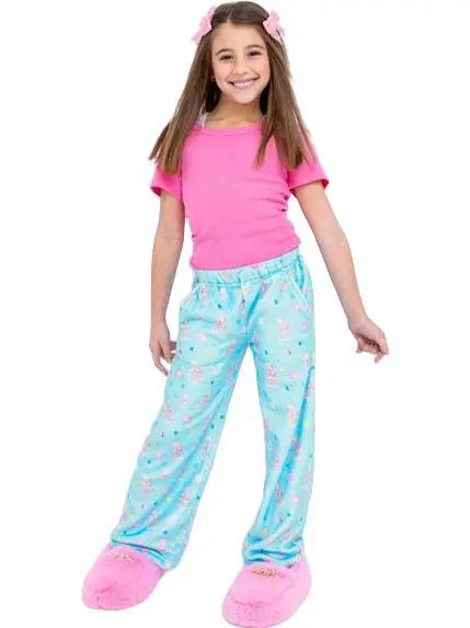 PREPPY GOOSE Plush Hanukkah Loungewear Pant - Aqua
