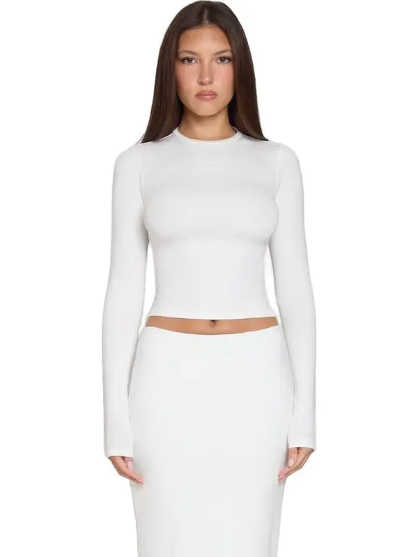 LEAU Long Sleeve Jersey Top - White