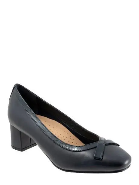 Trotters Devin Leather Pumps - Navy