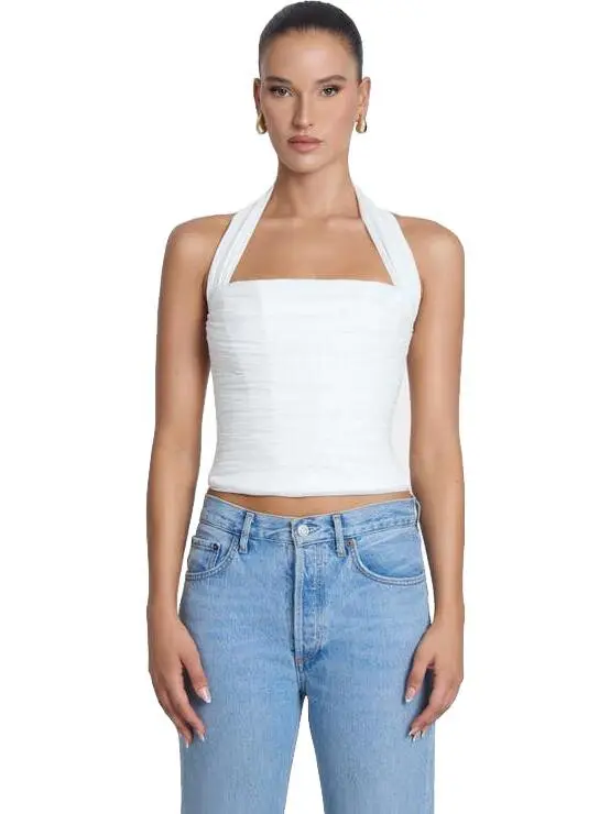 LEAU Halter Corset Top - White