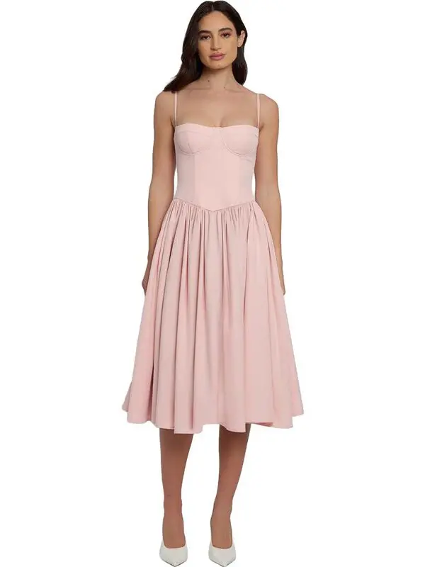 LEAU Ballerina Bustier Midi Dress - Pink