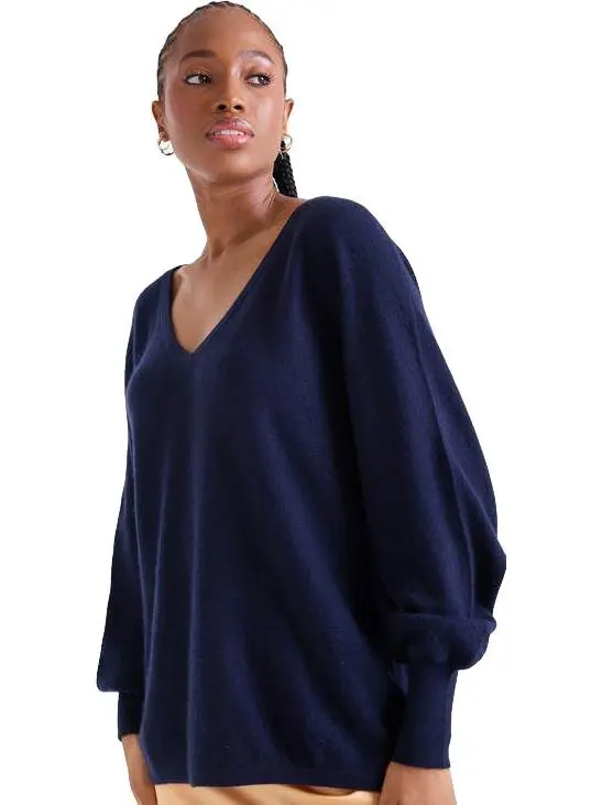 1982 Paros V-neck Cashmere Sweater - Navy
