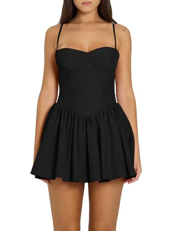 LEAU Bellini Bustier Mini Dress - Black