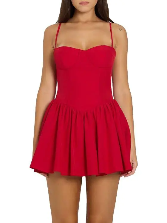 LEAU Bellini Bustier Mini Dress - Red