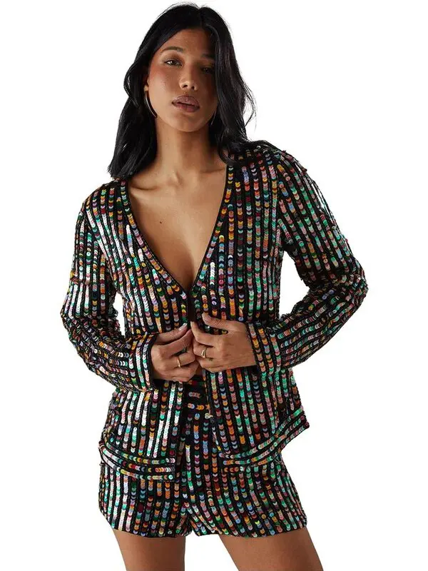 WAREHOUSE Premium Hand Embellished Sequin Jacket - Multi
