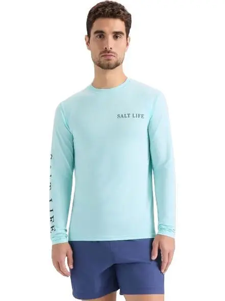 SALT LIFE Lavish Canopy Performance Tee - Lt Aruba Heather