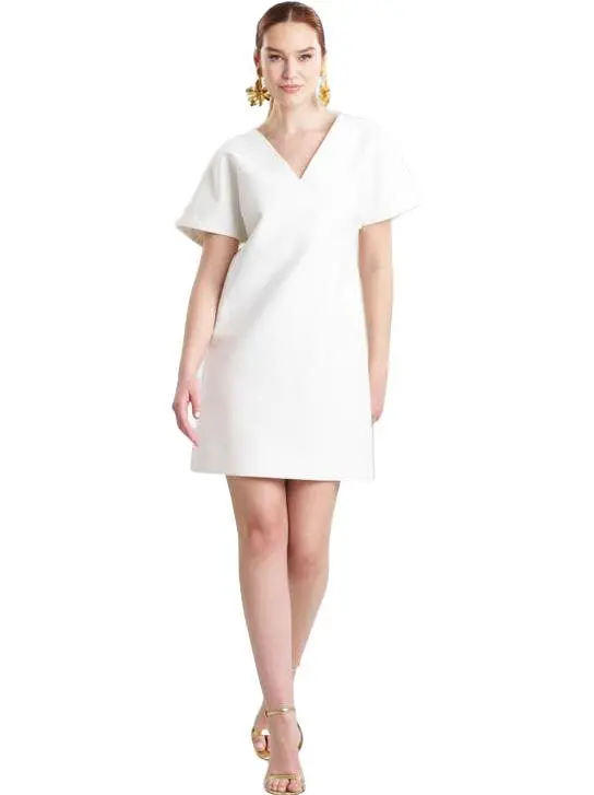 Natori Canvas Short Sleeve Sheath Dress - White