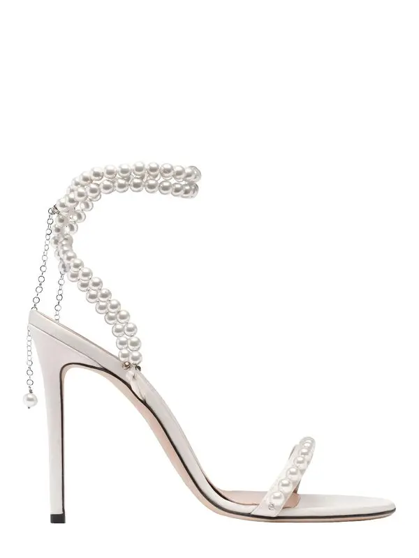 ZENA ZIORA Lady Antoinette 100 Pearl Stiletto Sandals - Ivory
