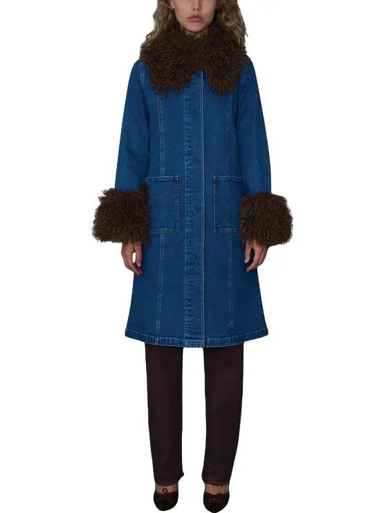 TT STUDIOS Penny Denim Faux Fur Jacket - Main St.