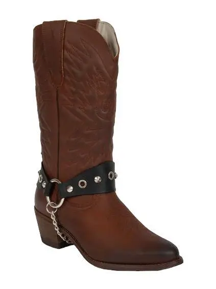 URBNKICKS Cowboy Leather Boots - Brown