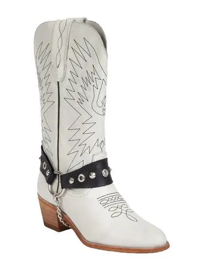 URBNKICKS Cowboy Leather Boots - White