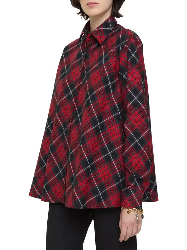 Burberry Relaxed Fit Check Cotton Flannel Shirt - Poppy Red