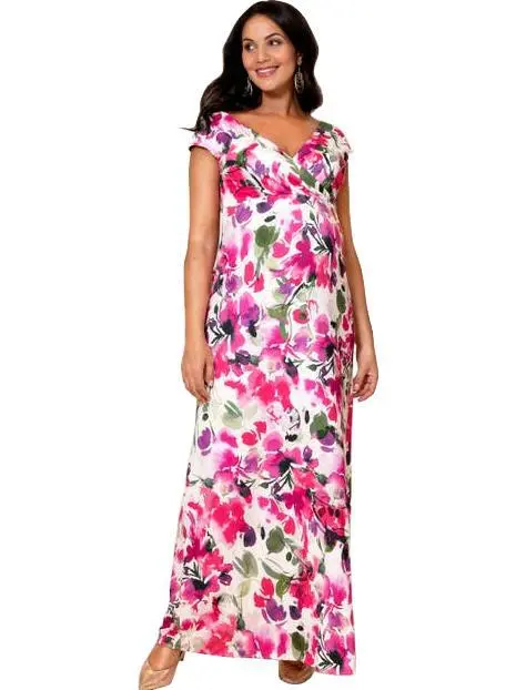 TIFFANY ROSE MATERNITY Alana Maternity Maxi Dress - Fuschia Florals