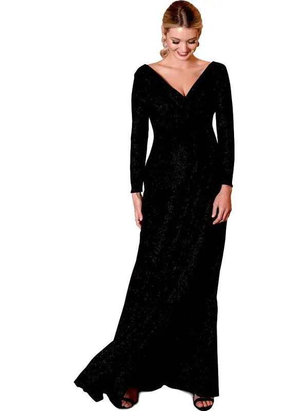 TIFFANY ROSE MATERNITY Isabella Maternity Gown Long - Glitter Black