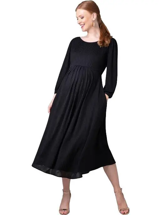 TIFFANY ROSE MATERNITY Isla Ribbed Jersey Maternity Midi Dress - Black