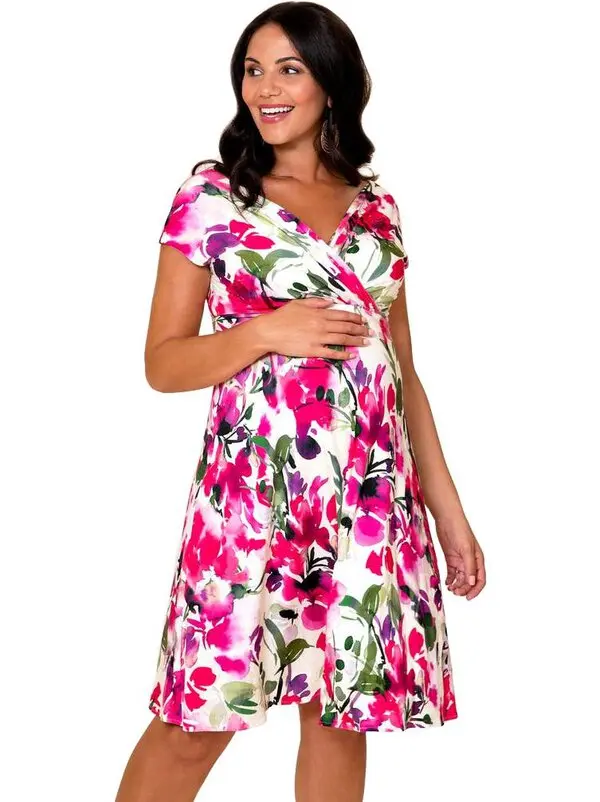 TIFFANY ROSE MATERNITY Alessandra Maternity Dress - Fuschia Florals