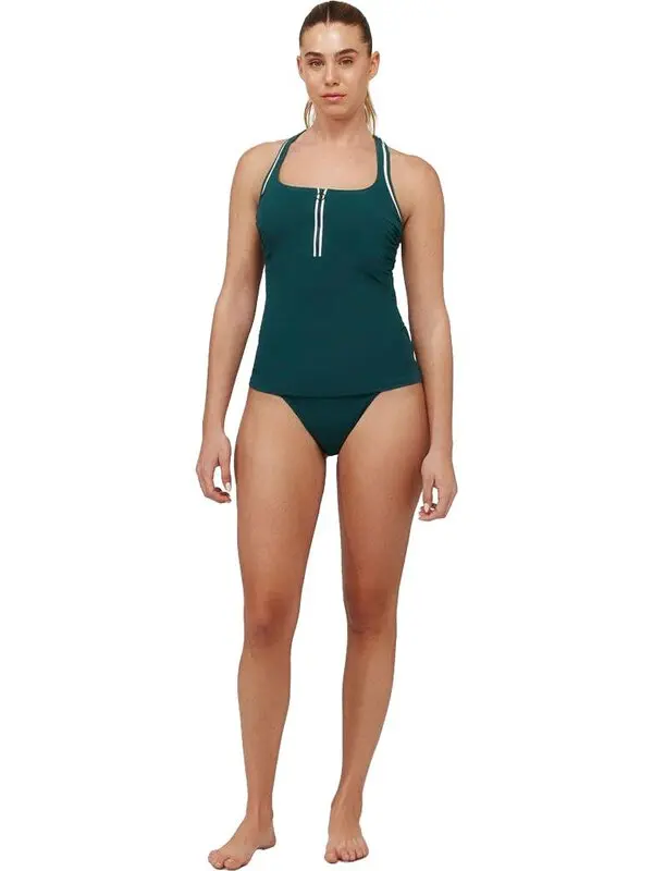 GOTTEX Duke Scoop Neck Tankini Top - Green-black