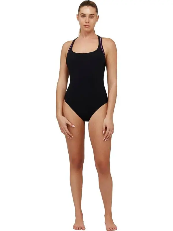 GOTTEX Duke Scoop Neck One Piece - Black-purple