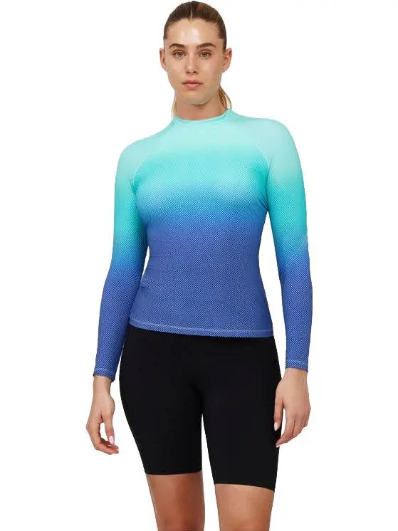 GOTTEX Nixi Long Sleeve Rash Guard Swim Top - Multi Green