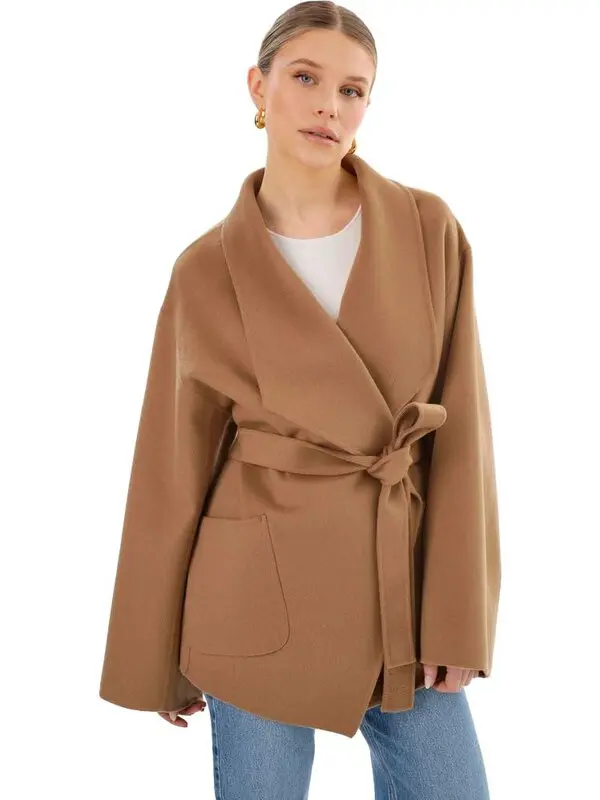LAMARQUE Double-face Wool Coat - Camel